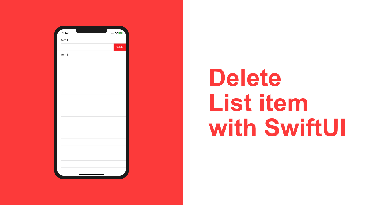Delete List item with SwiftUI